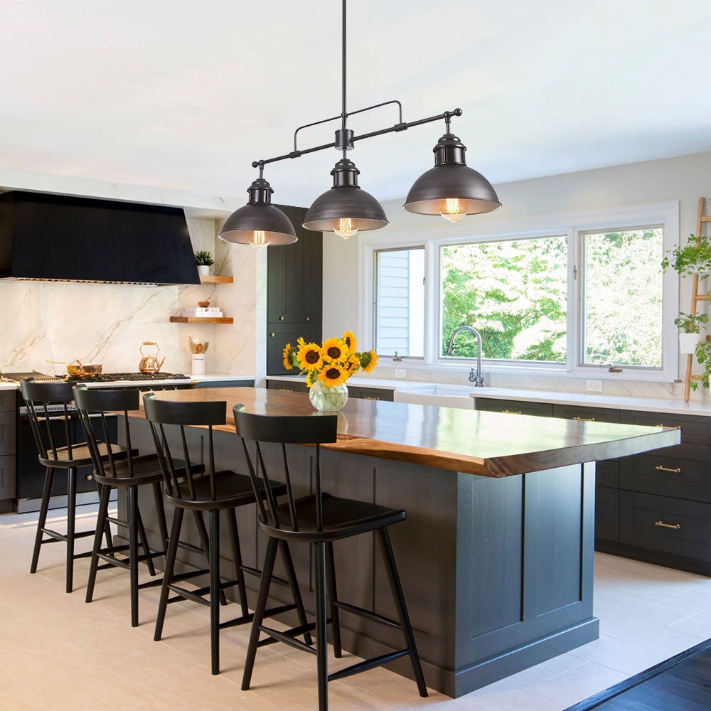 3-Light Pendant Modern Linear Kitchen Island Lighting | Chandelierias ...