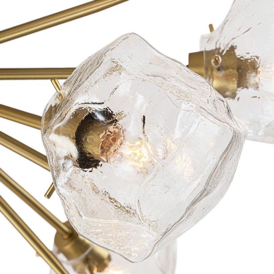 9-Light Melting Ice Glass Cube Sputnik Flush Mount | Chandelierias