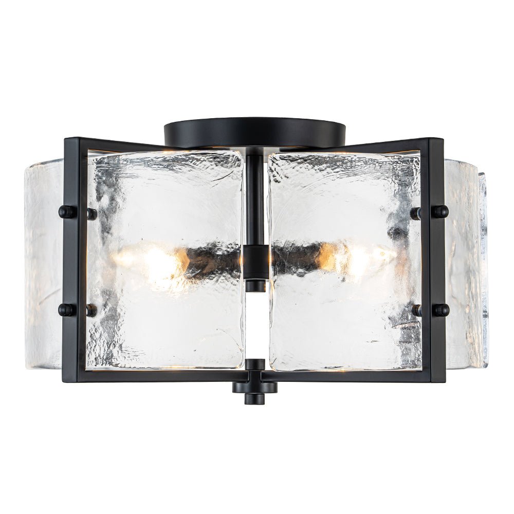 Matte Black Semi Flush Mount Light