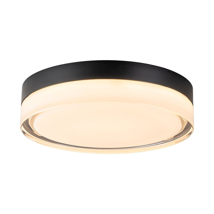 Matte Black Modern Dimmable LED Glass Flush Mount Ceiling Light ...