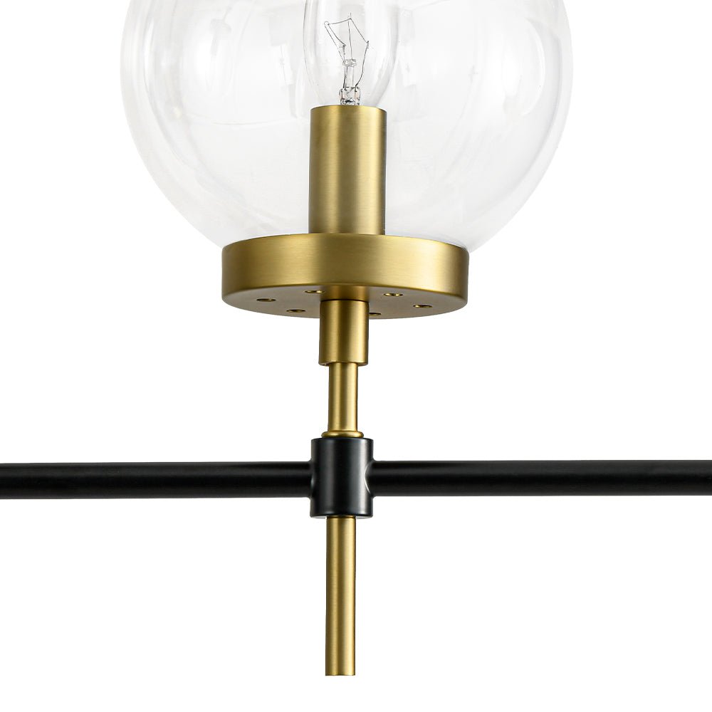 Modern 5-Light Clear Glass Linear Chandelier | Chandelierias