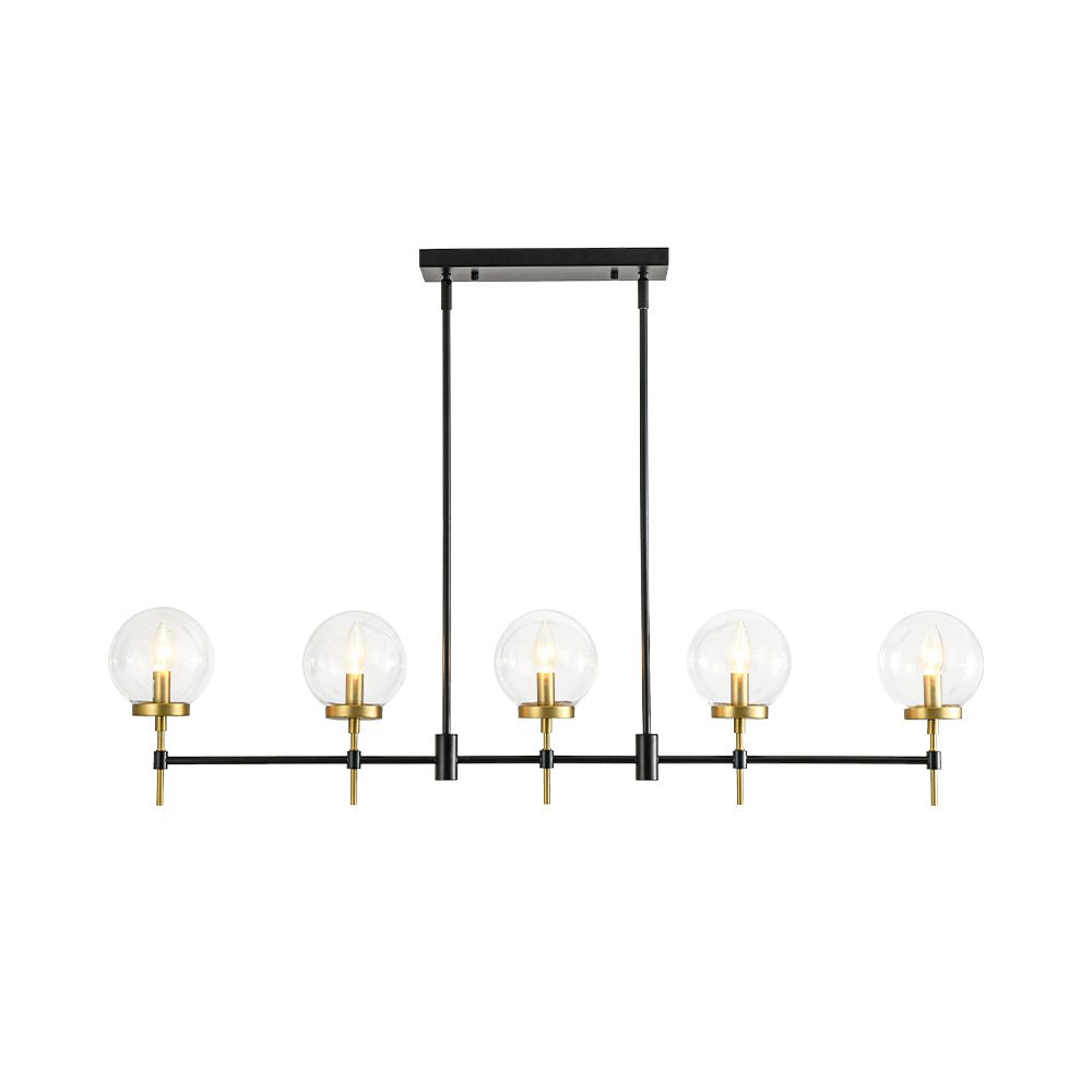 Modern 5-Light Clear Glass Linear Chandelier | Chandelierias