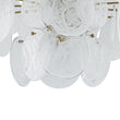 Modern 9-Light White Strie Glass Tiered Chandelier | Chandelierias