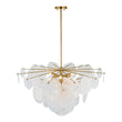 Modern 9-Light White Strie Glass Tiered Chandelier | Chandelierias