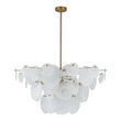 Modern 9-Light White Strie Glass Tiered Chandelier | Chandelierias