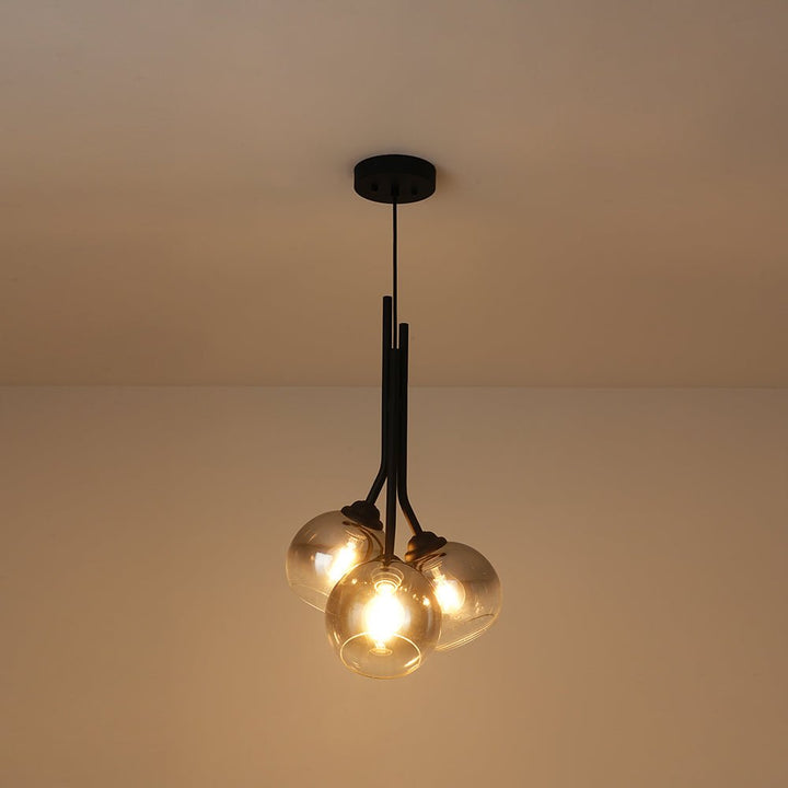 Modern Linear 3-Light Mirror Gradient Glass Pendant | Chandelierias