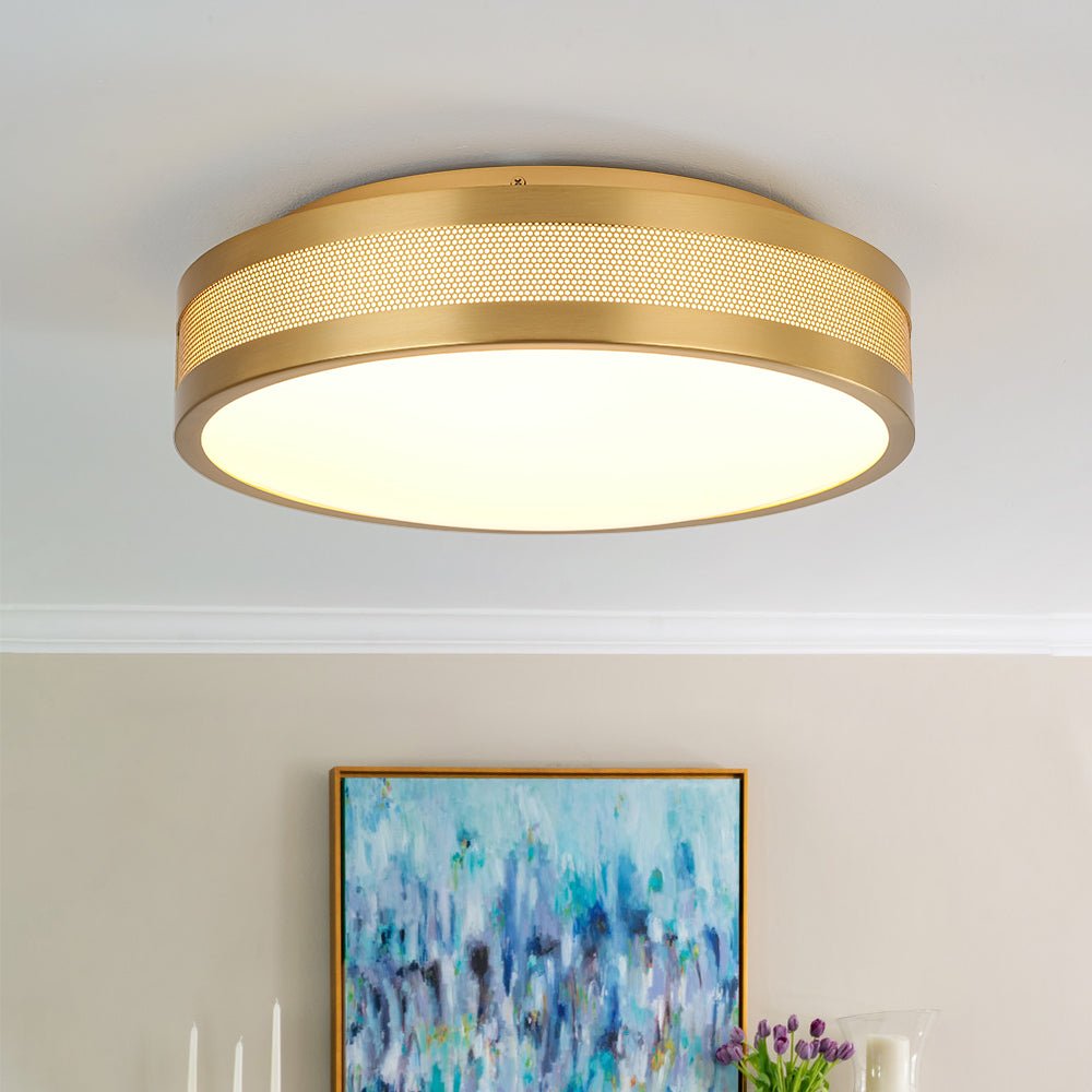 Modern Perforated Dimmable LED Bedroom Ceiling Light Flush Mount ...