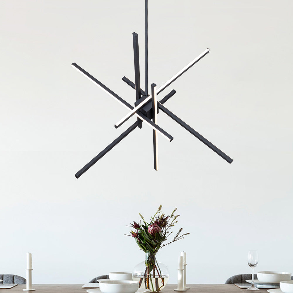 6-Light Sputnik Linear LED Chandelier | Chandelierias, LED Chandelier ...