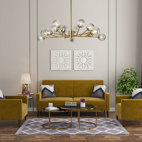 Modern 15-Light Gradient Glass Globe Branch Chandelier | Chandelierias