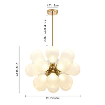 Modern 18-Light Glass Cluster Chandelier | Chandelierias, Bubble ...