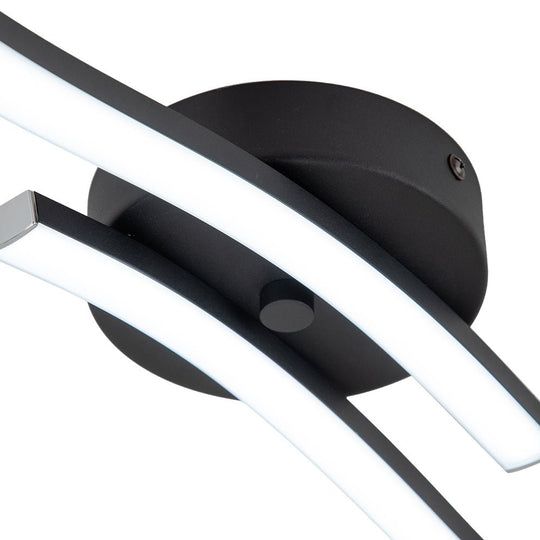 Modern 2-Light Dimmable Wavy LED Semi-Flush Mount | Chandelierias