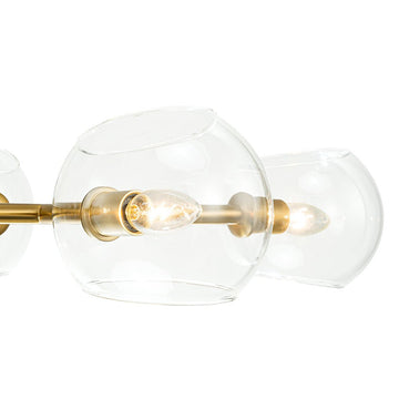 Modern 8-Light Sculptural Clear Glass Linear Chandelier | Chandelierias