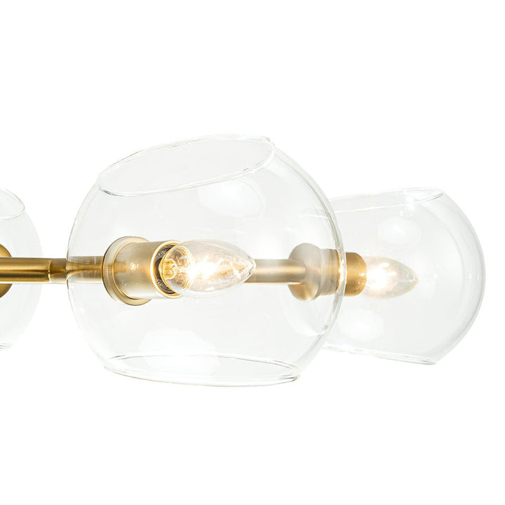 Modern 8-Light Sculptural Clear Glass Linear Chandelier | Chandelierias