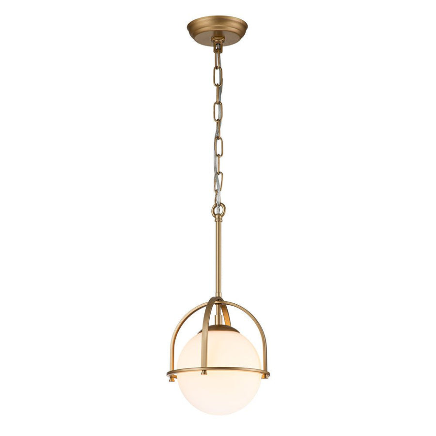 Modern Single Light Opal Glass Globe Mini Pendant | Chandelierias