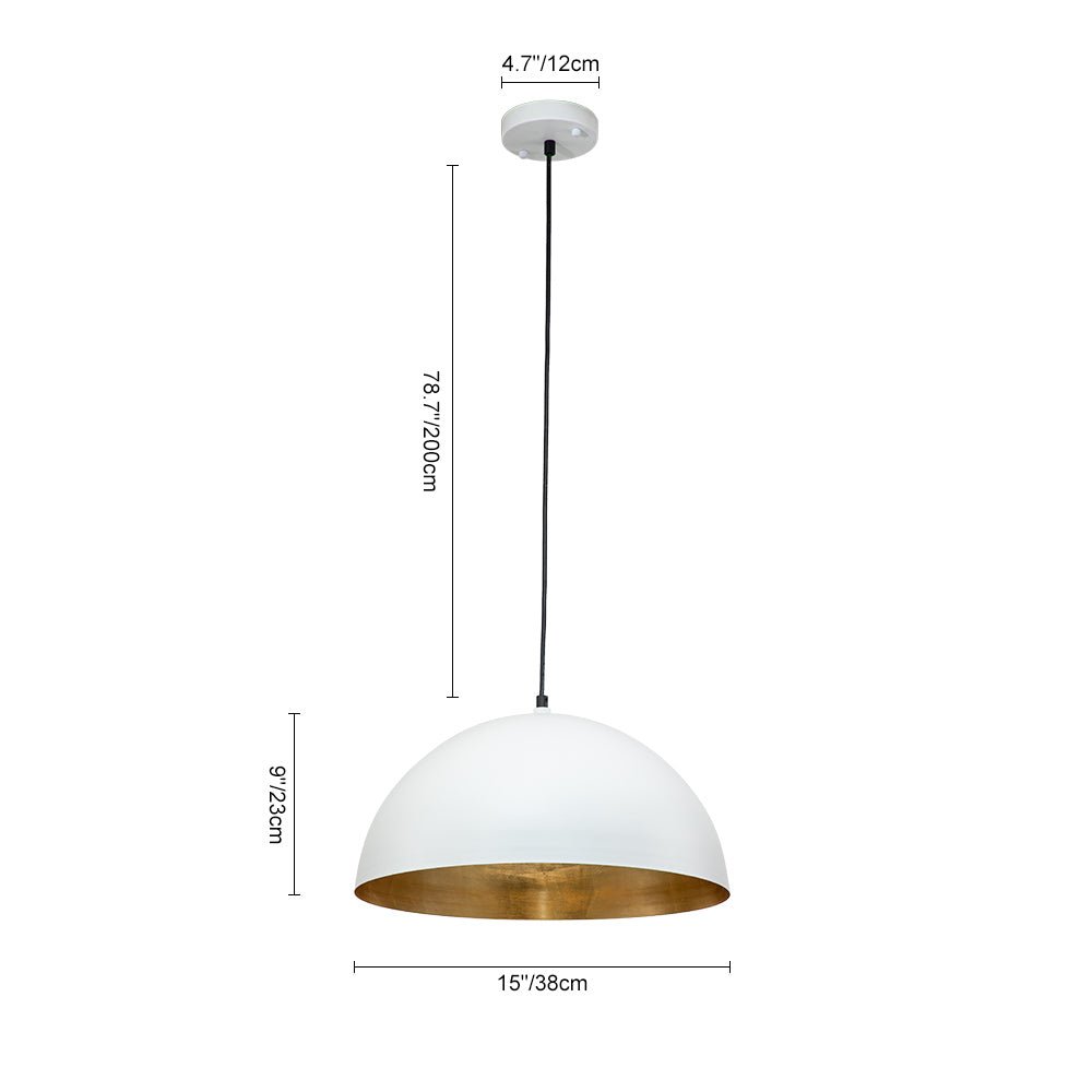 Single-Light Industrial Hanging Oversized Dome Pendant | Chandelierias